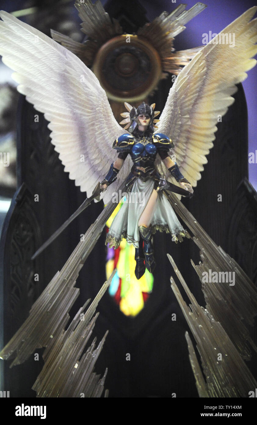 Models of Square Enix game characters are on display during the E3 ...