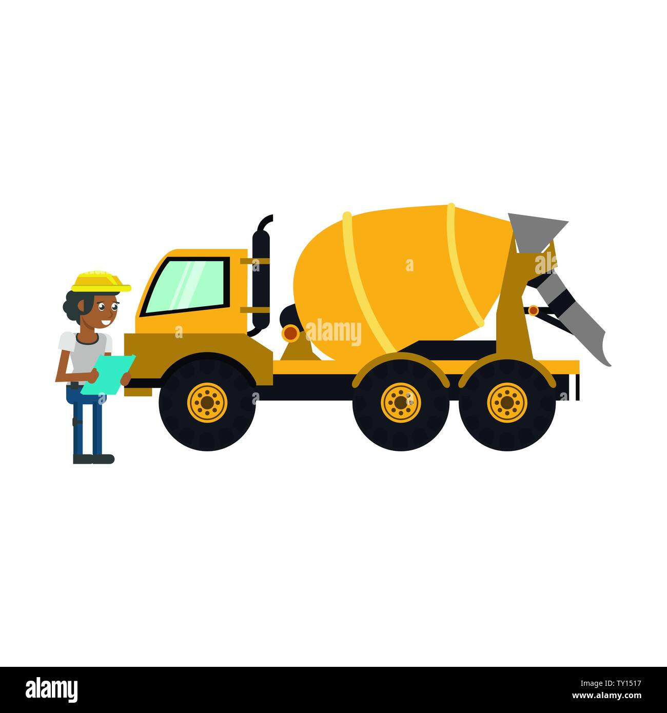 Construction worker with vehicle cartoon Stock Vector Image & Art - Alamy