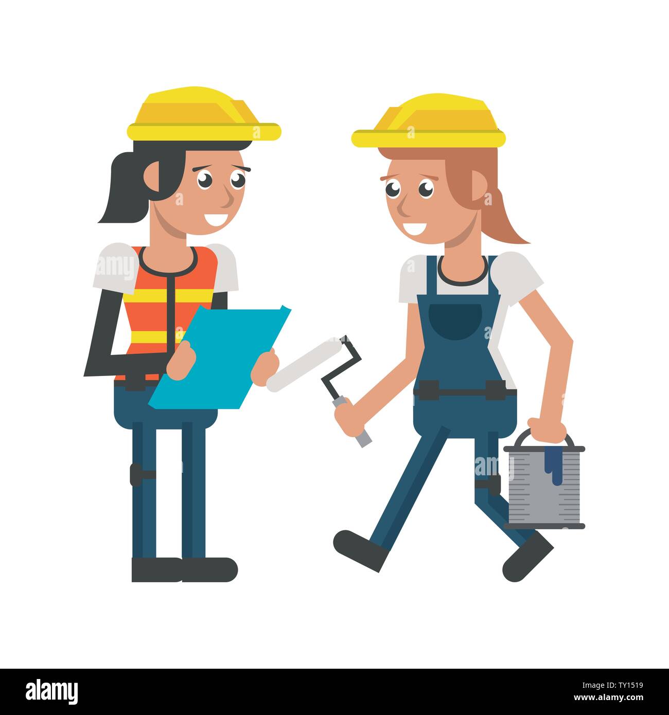 Construction workers with tools cartoons Stock Vector Image & Art - Alamy