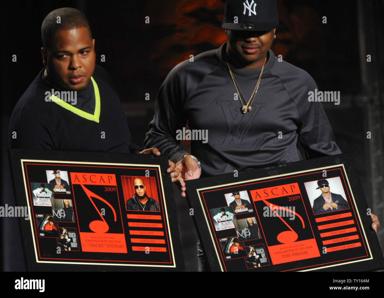 C. Tricky Stewart (L) and The - Dream accept the song writers of the ...