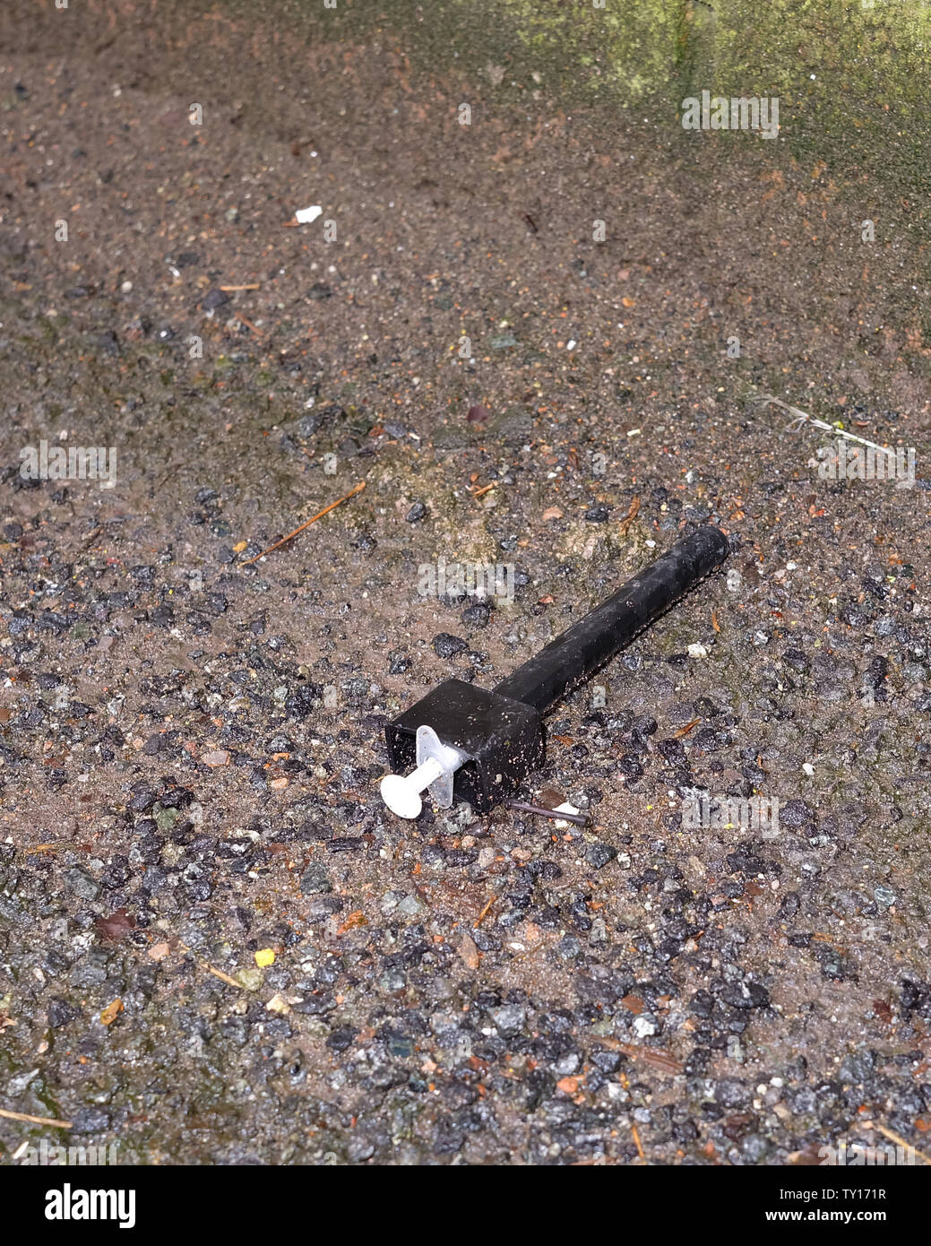 June 2019 - Syringe dropped on the street, in a plastic protection ...