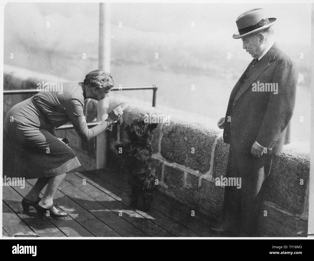 Eleanor Roosevelt, Fala, and MacKenzie King at Quebec, Canada for ...