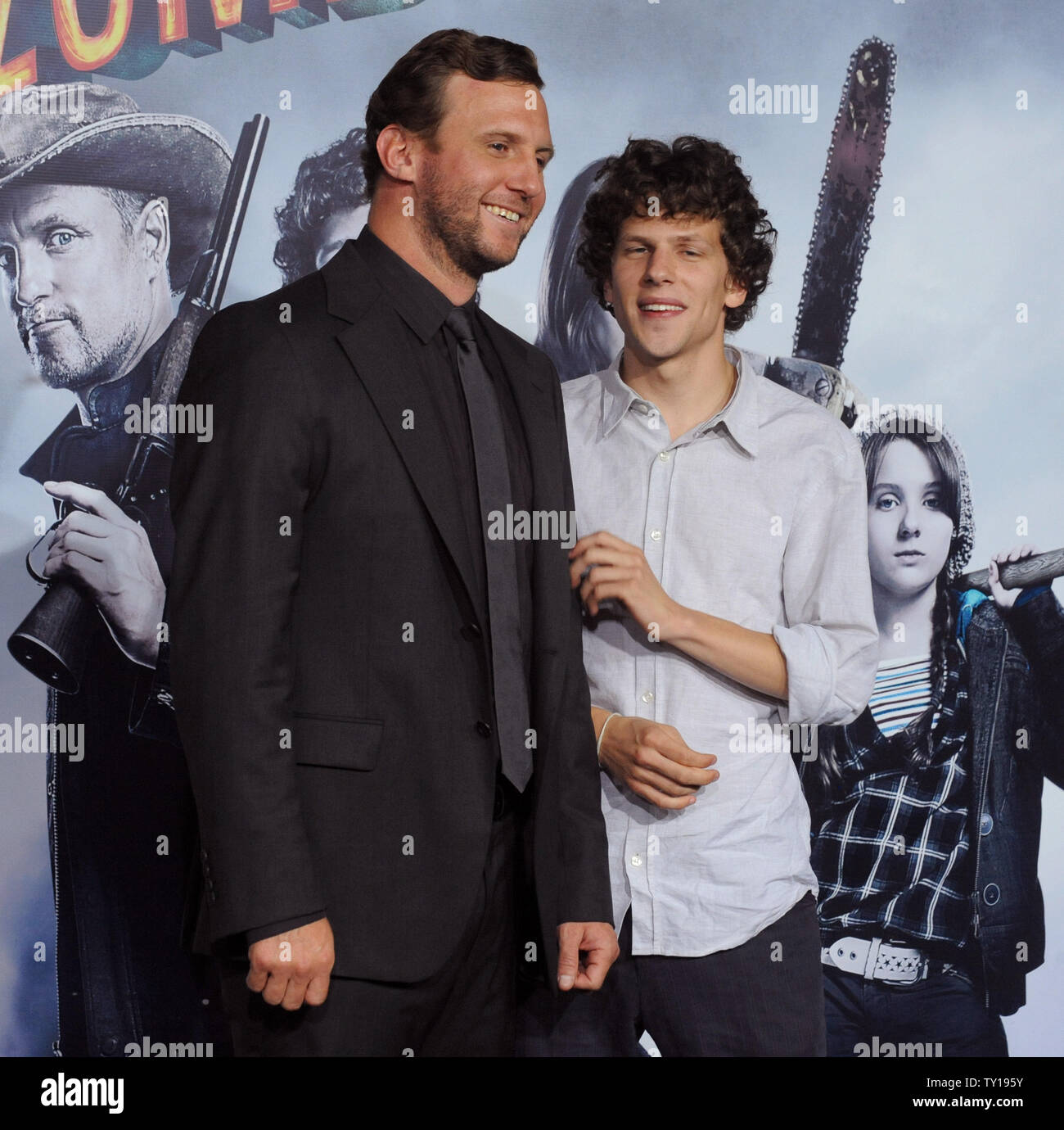Jesse Eisenberg (R), a cast member in the motion picture horror comedy ...