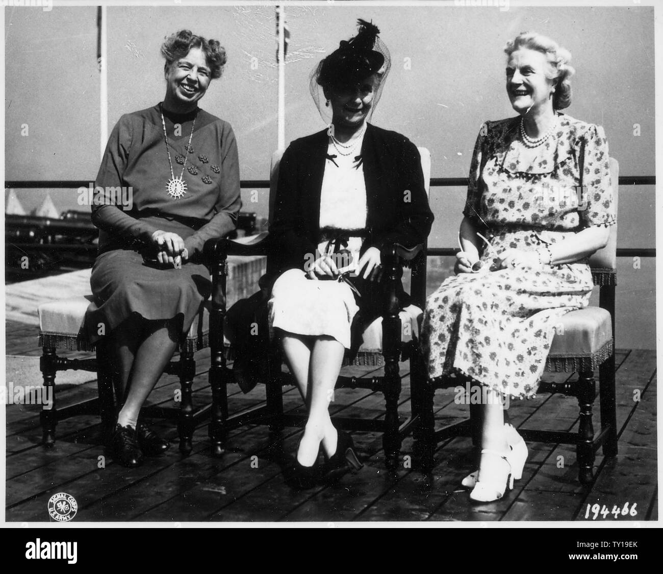 Eleanor Roosevelt, Princess Alice, and Mrs. Winston Churchill at Quebec ...