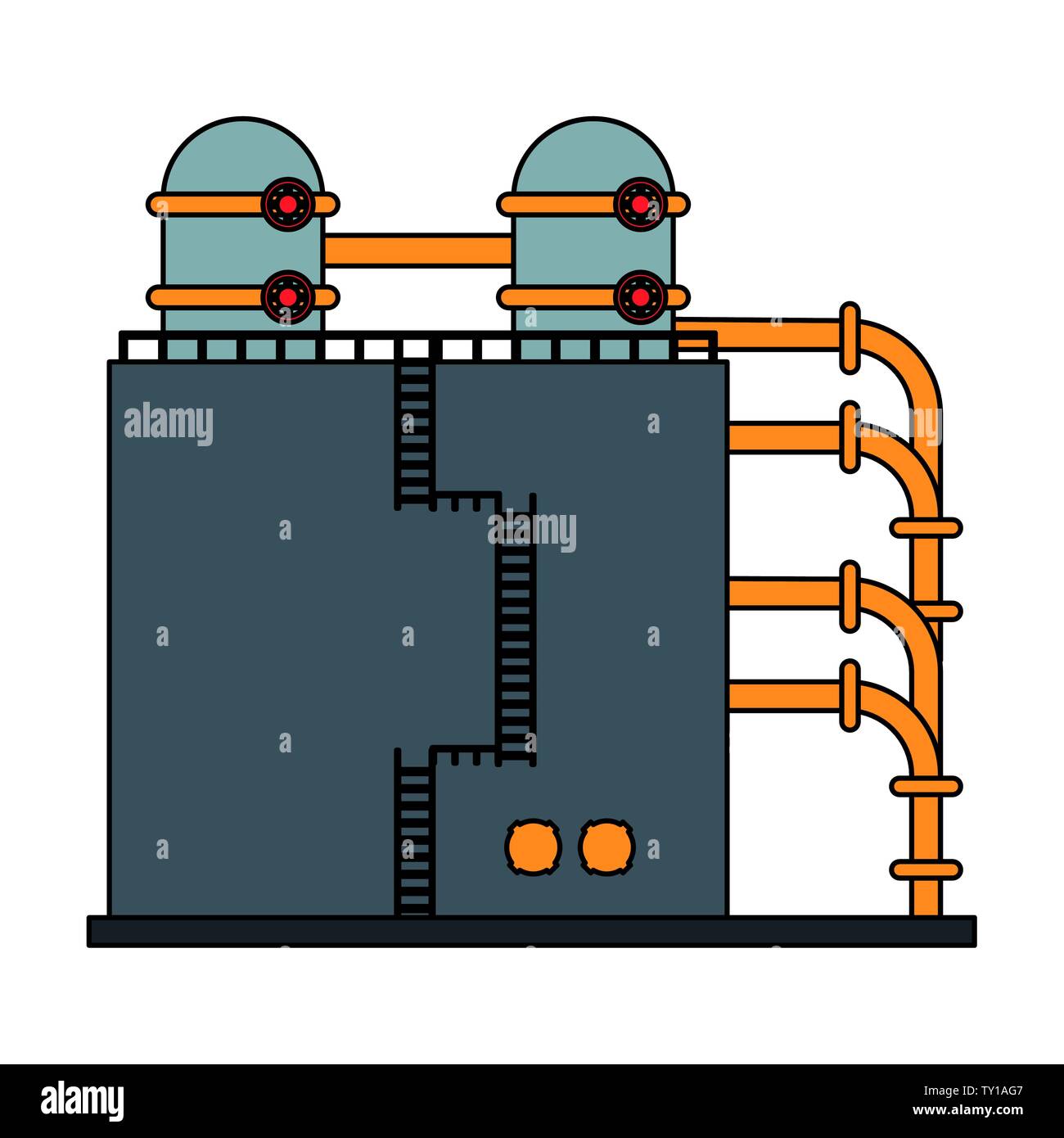 Oil refinery plant pipes Stock Vector Images - Alamy