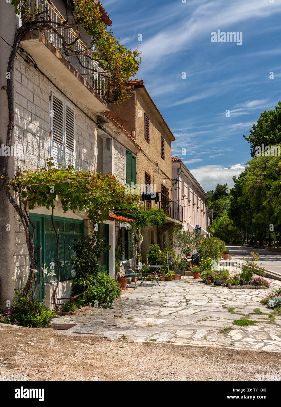 Rustic homes in Croatian town of Novigrad in Istria County Stock Photo ...