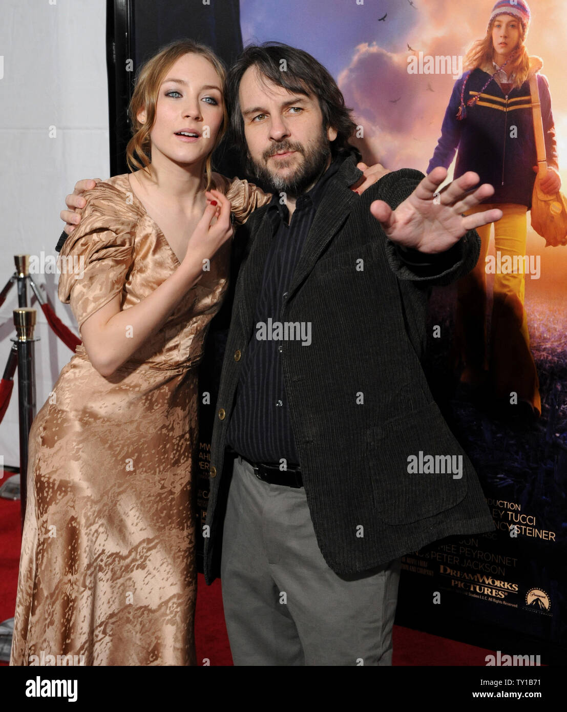 New Zealand director Peter Jackson and cast member Saoirse Ronan arrive ...