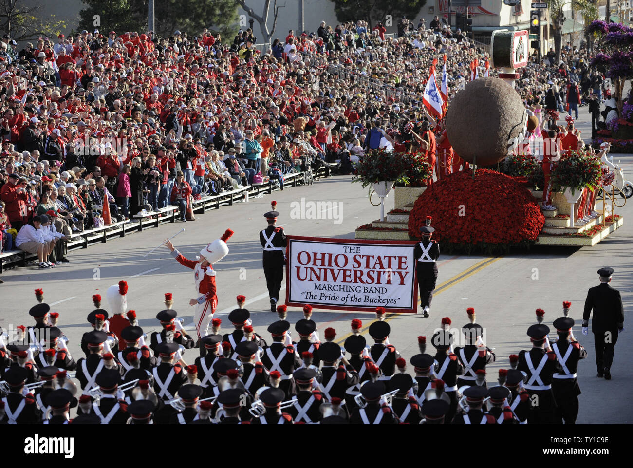 The Ohio State University marching band is seen in the 121st Rose ...