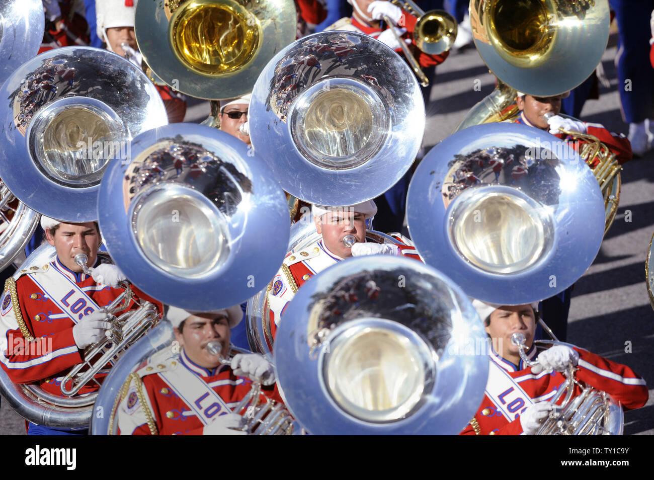 The LAUSD All District High School Honor Band is seen in the 121st Rose ...