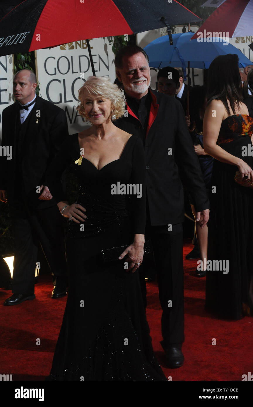 Helen Mirren and Taylor Hackford arrive at the 67th annual Golden Globe ...