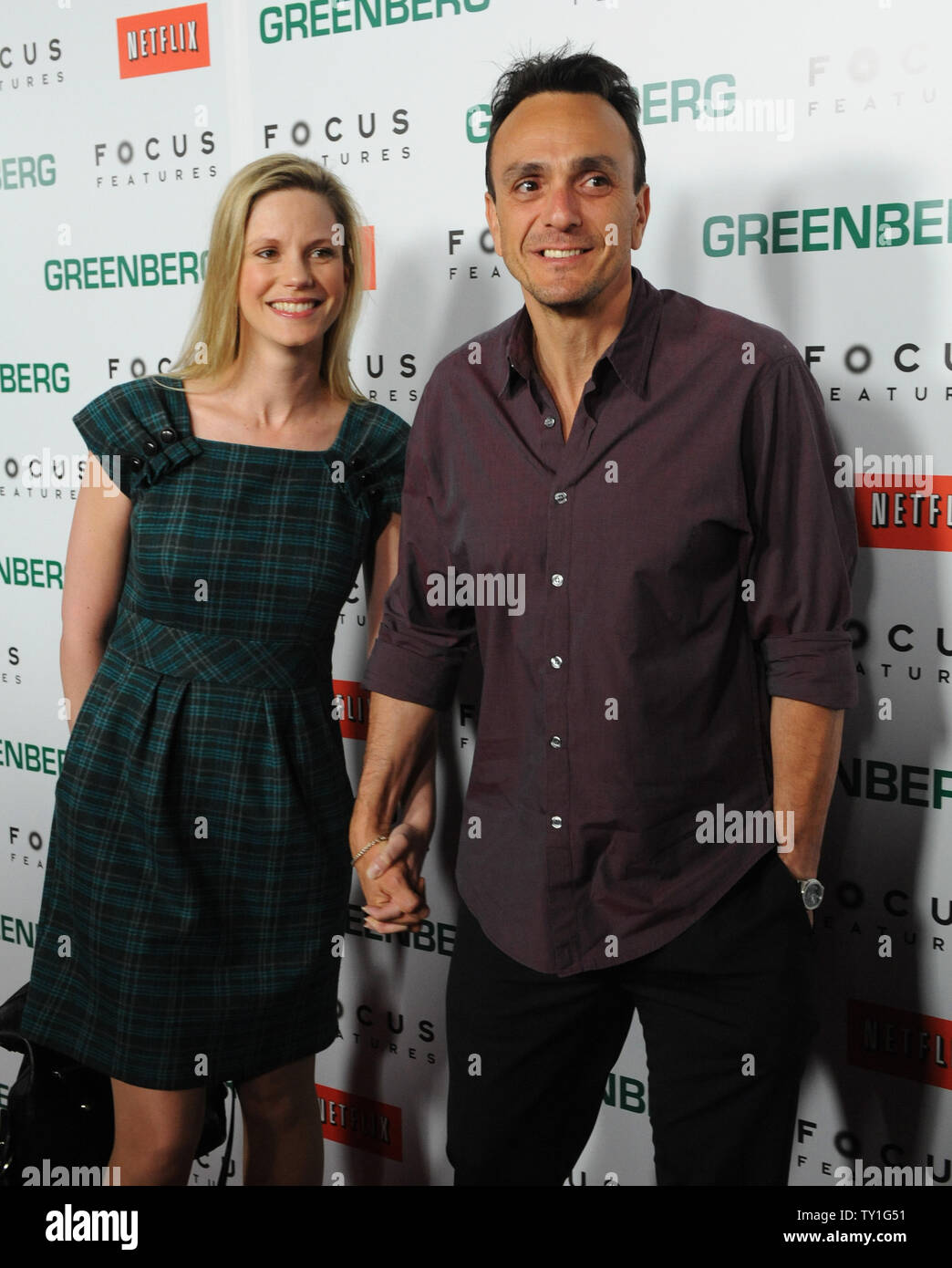 Actor Hank Azaria and Katie Wright attend the premiere of the motion ...