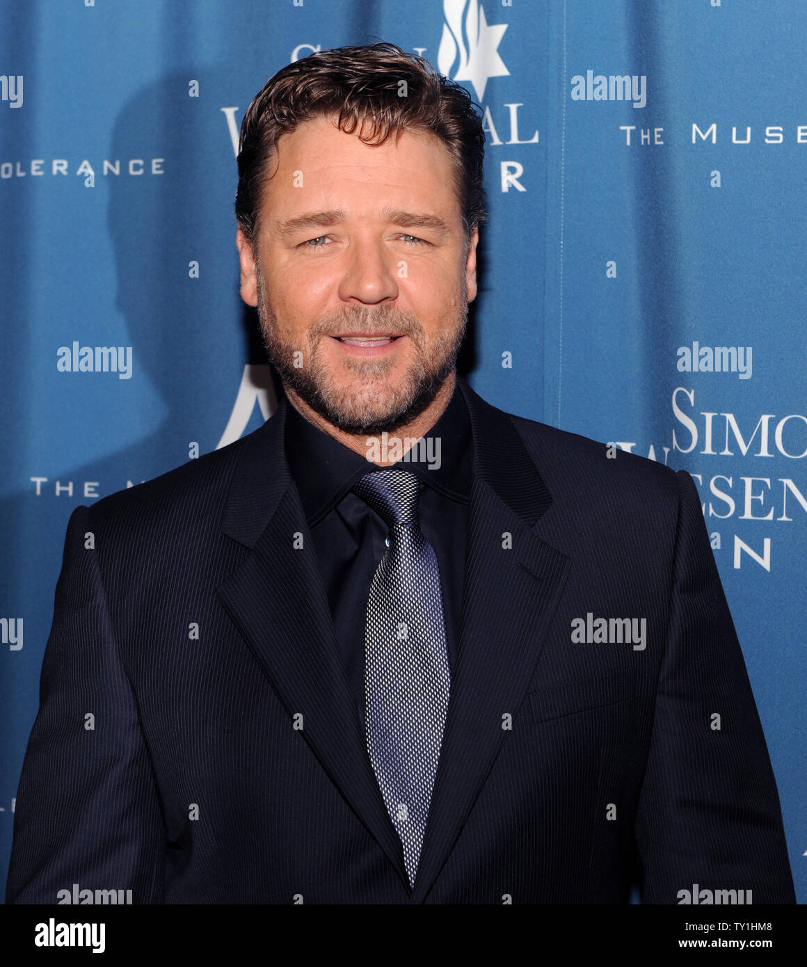 Actor Russell Crowe arrives at the Simon Wiesenthal Center's 2010 ...