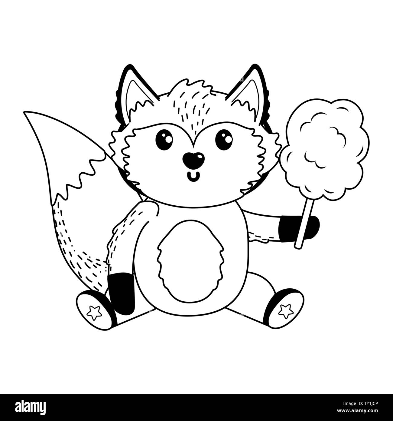 Fox cartoon with sweet food design, Animal cute zoo life nature and ...