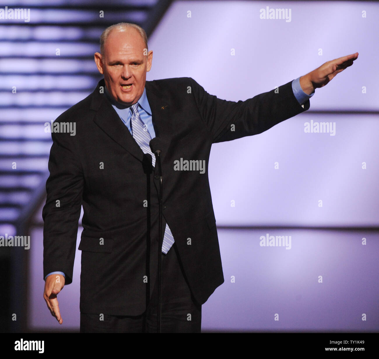 Denver Nuggets basketball coach George Karl accepts the Jimmy V Award ...