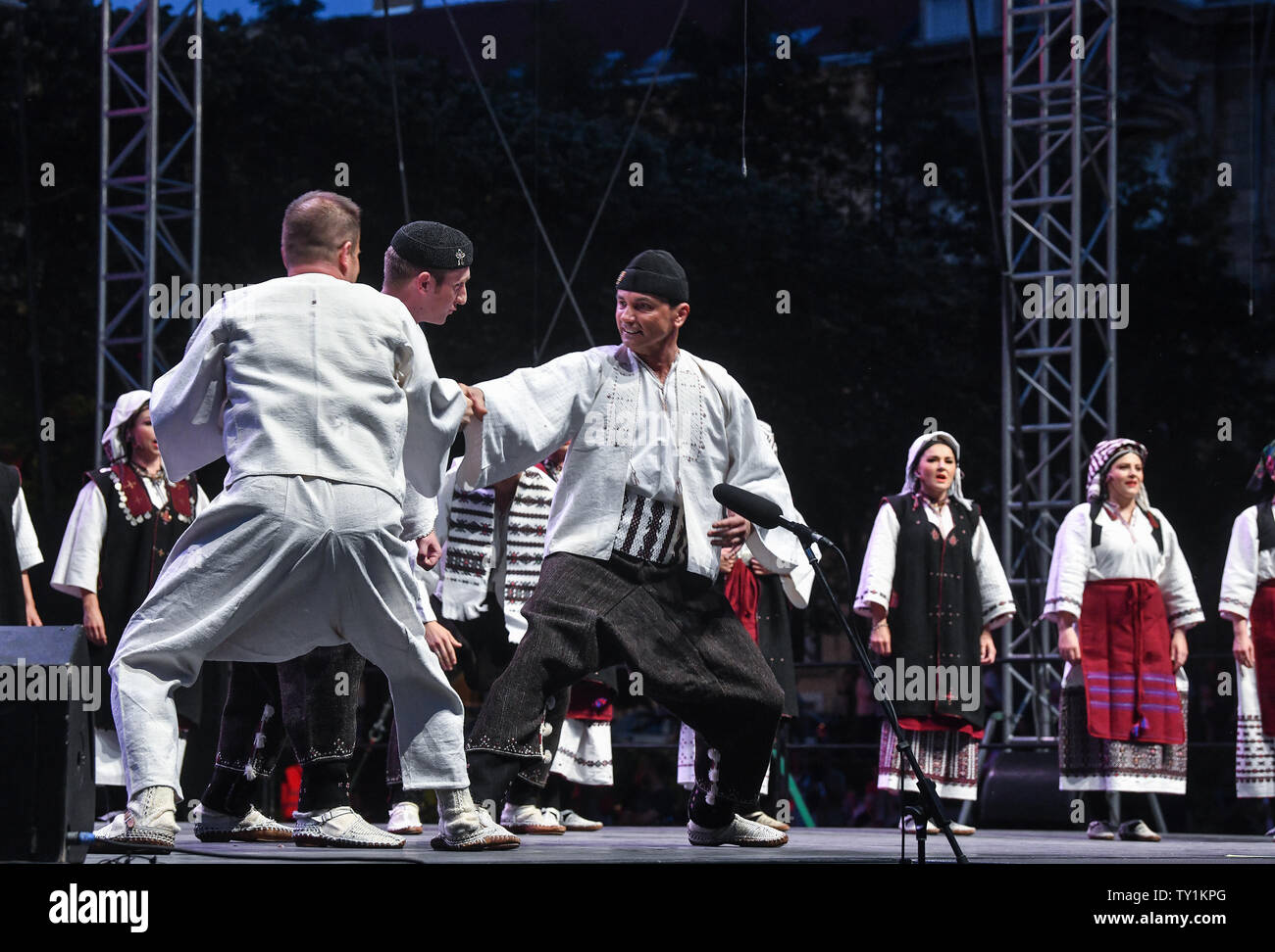 Zagreb, Croatia. 25th June, 2019. Artists from the National Folk Dance ...