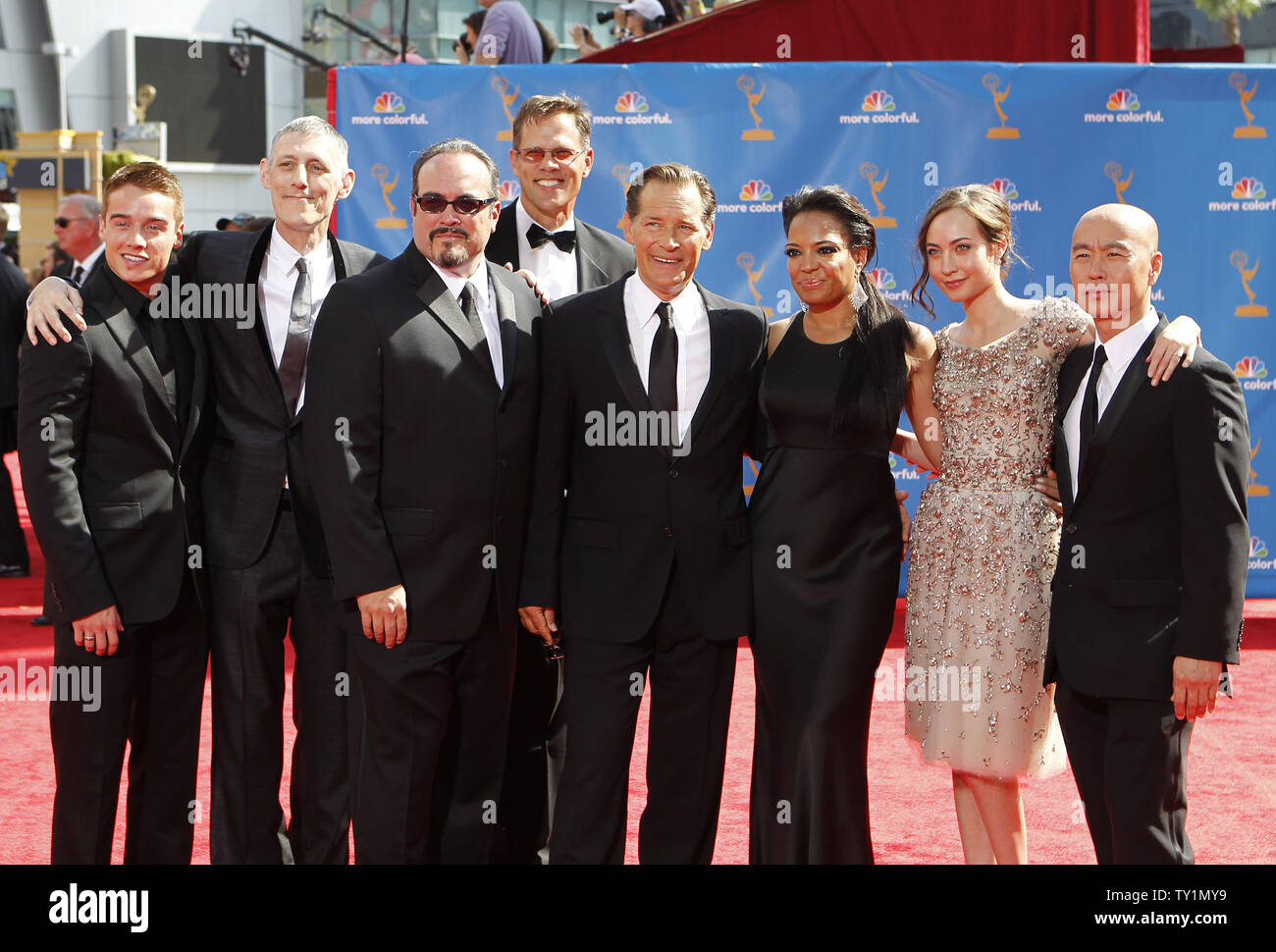 The cast of "Dexter" arrives at the 62nd Primetime Emmy Awards at the Nokia Theatre in Los ...