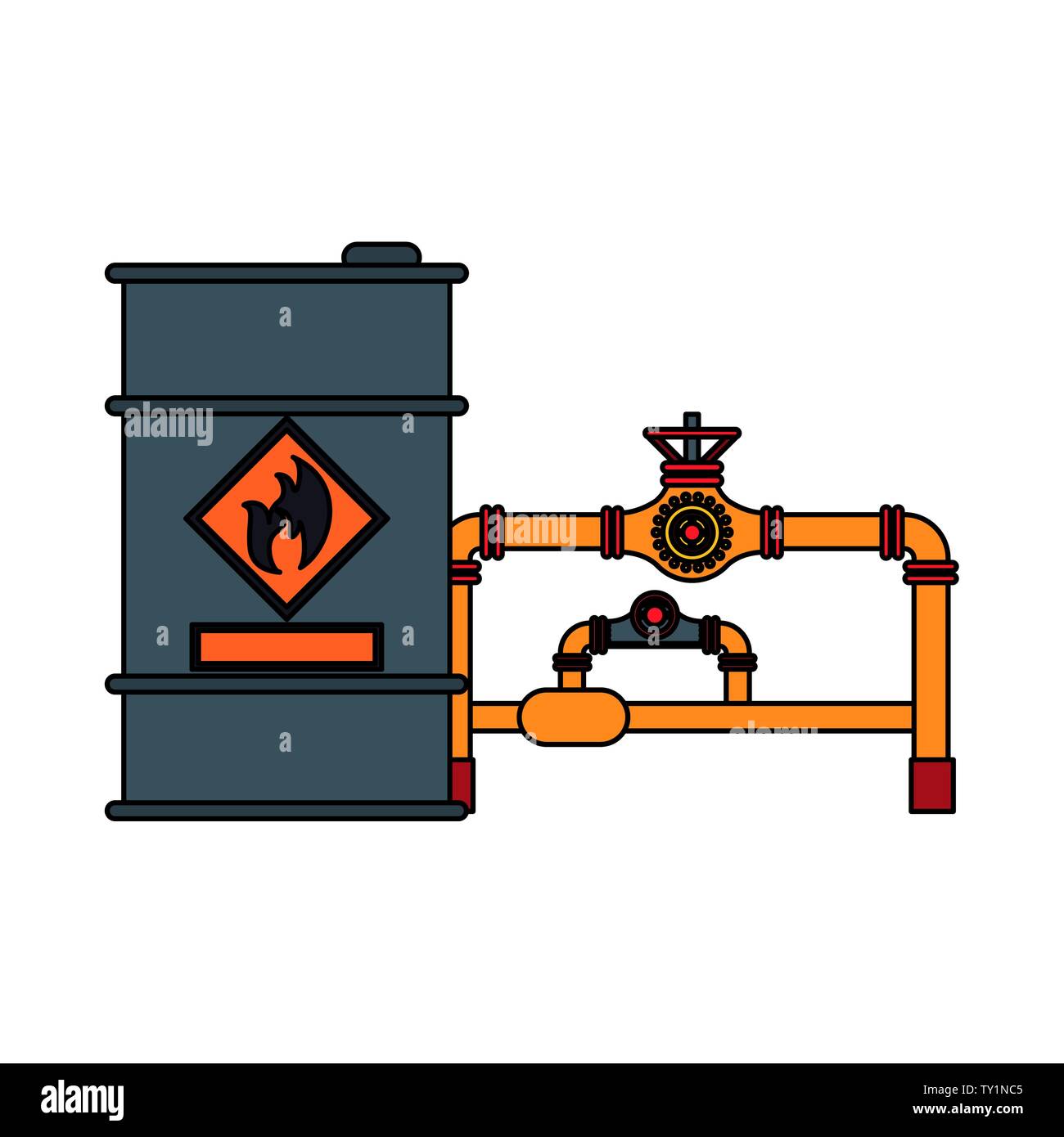 Oil barrel and fuel pipelines symbols Stock Vector Image & Art - Alamy