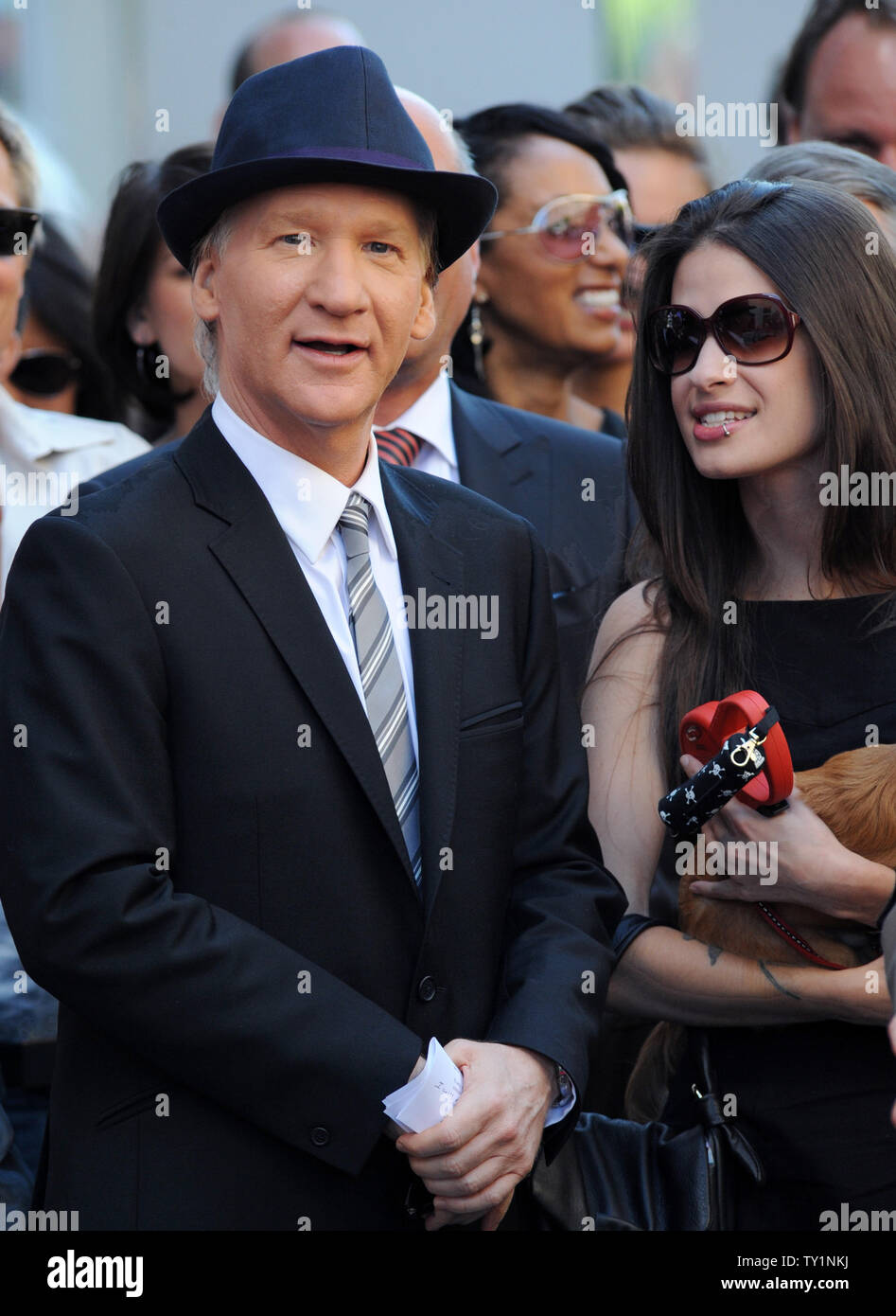 Comedian and television host Bill Maher (L) and girlfriend Cara Santa ...