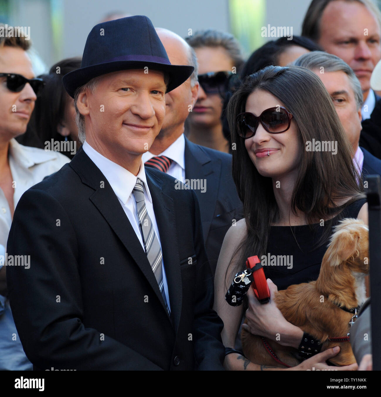 Comedian and television host Bill Maher (L) and girlfriend Cara Santa ...