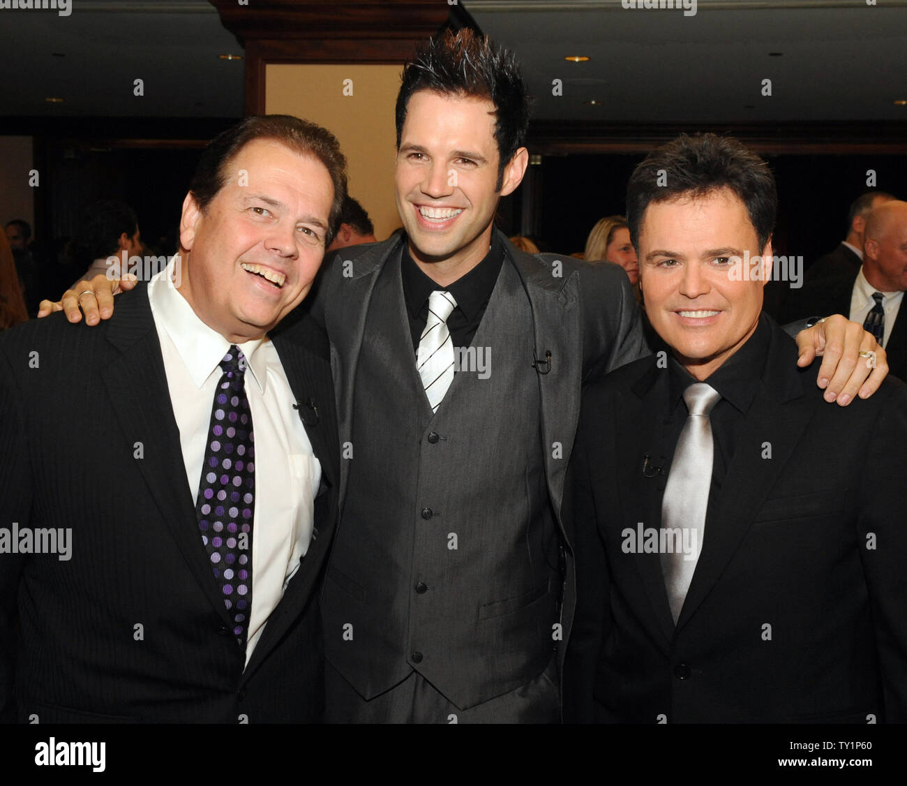 Singers Alan Osmond, his son David Osmond and Donnie Osmond (L-R ...