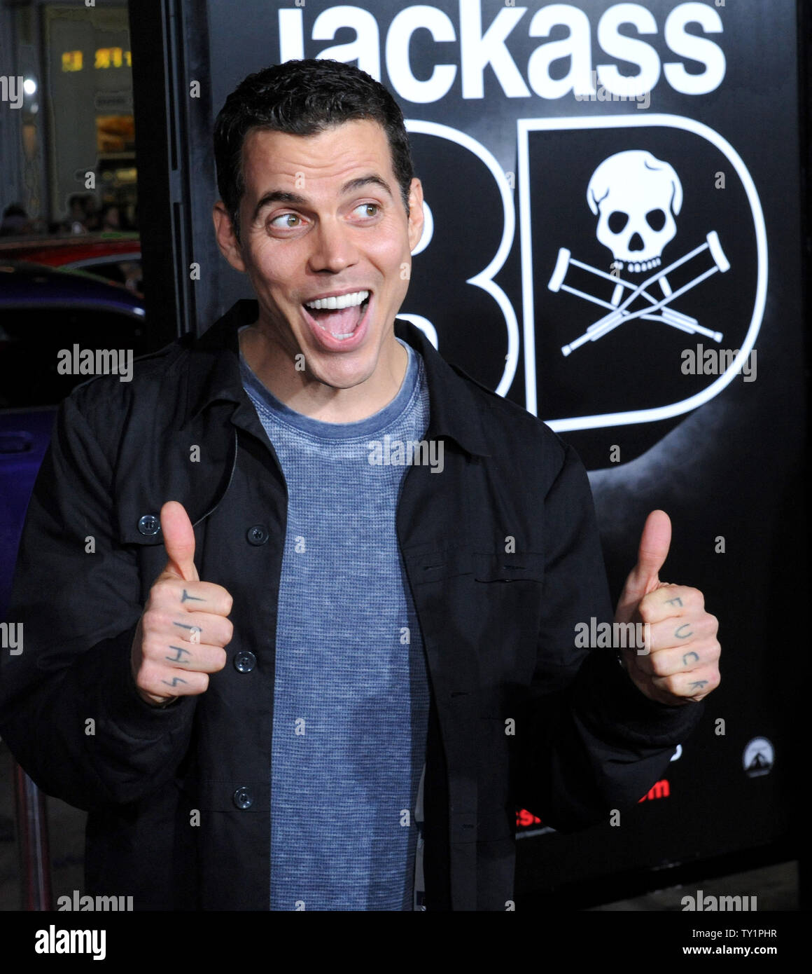 Cast member Steve O attends the premiere of the motion picture action ...