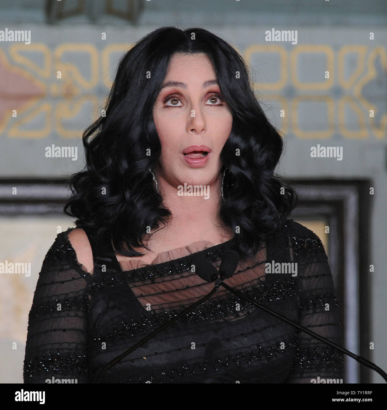 Cher speaks before adding her hands and footprints to the famous ...