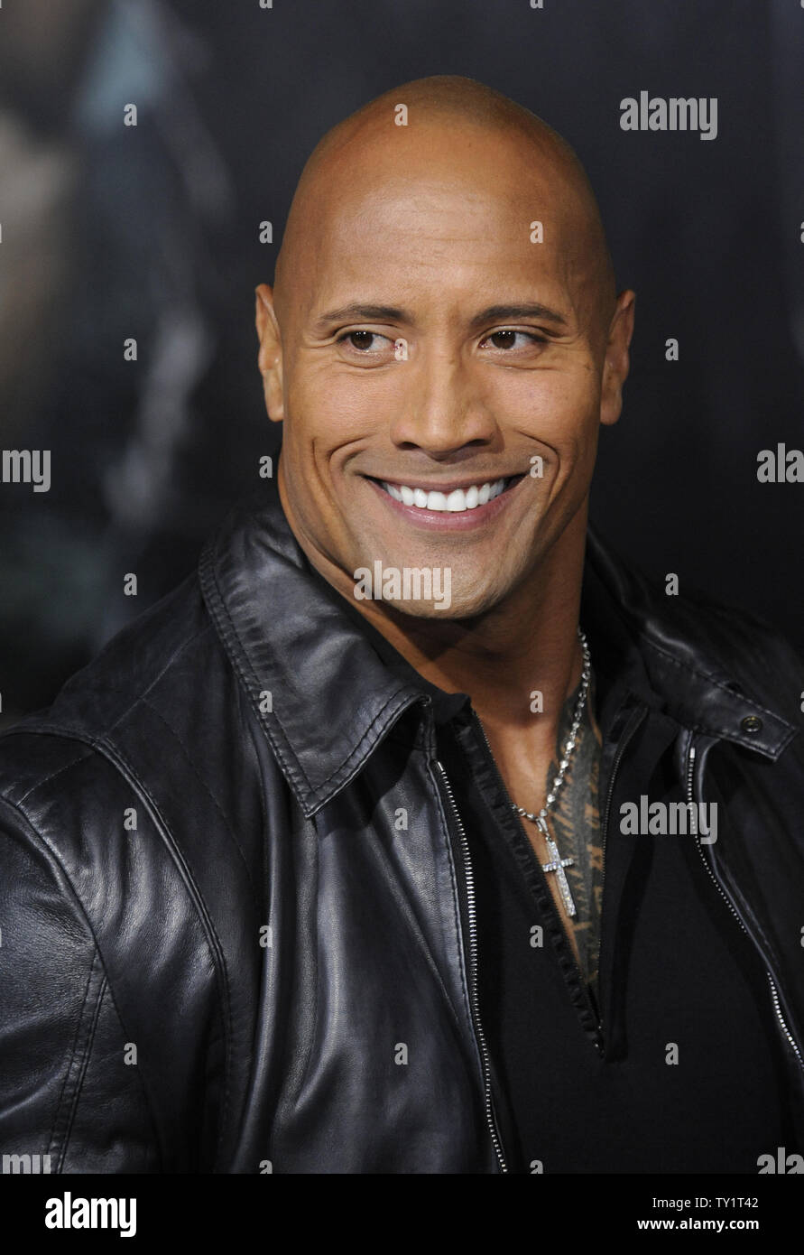 Cast member Dwayne Johnson attends the premiere of the film "Faster" at ...