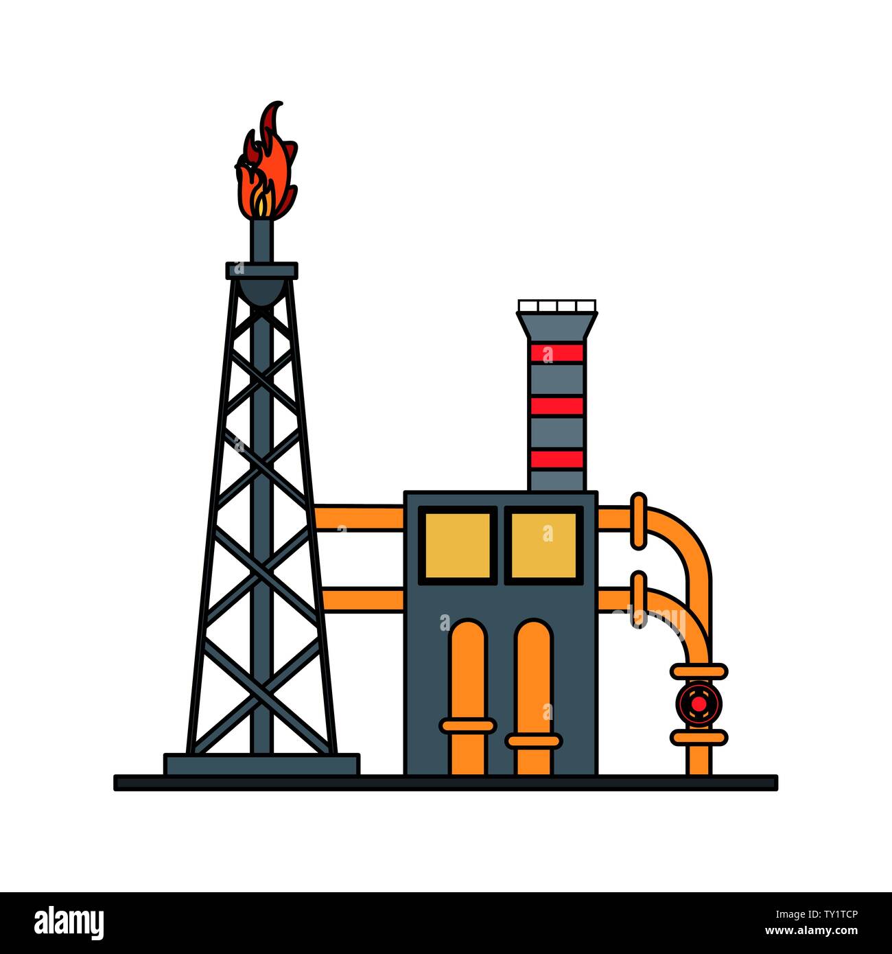 Petroleum oil refinery plant with machinery Stock Vector Image & Art ...