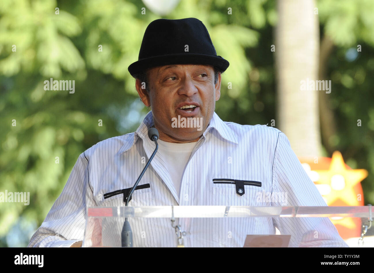 Comedian Paul Rodriguez speaks at a ceremony where John Langley, the ...