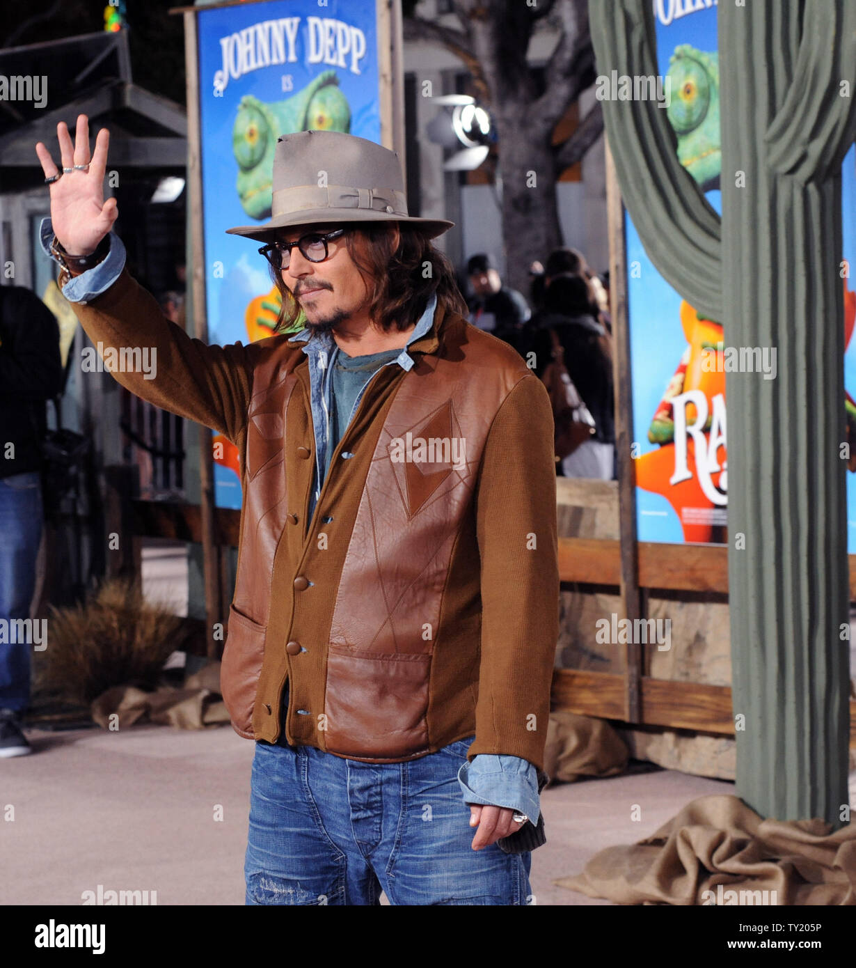 Actor Johnny Depp, who voices the titular character Rango in the ...