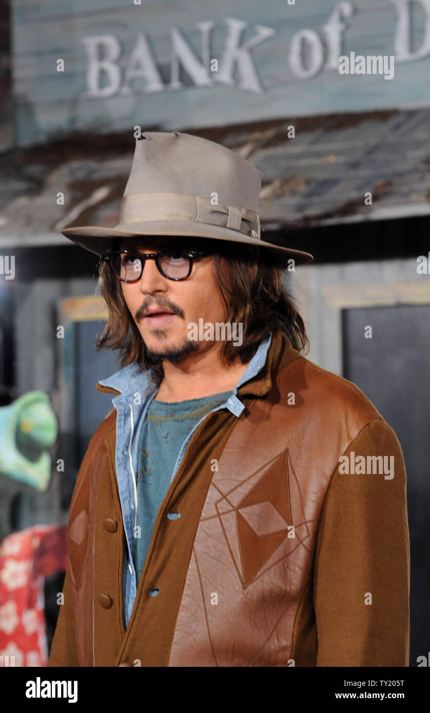 Actor Johnny Depp, who voices the titular character Rango in the ...