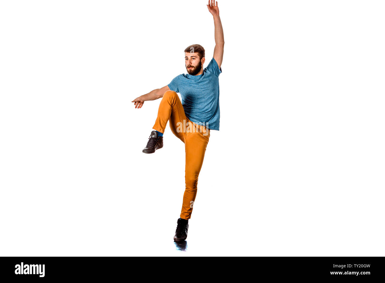 Modern man doing break dance routine Stock Photo - Alamy