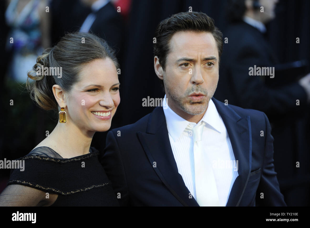 Robert Downey Jr. and his wife Susan arrive on the red carpet for the ...