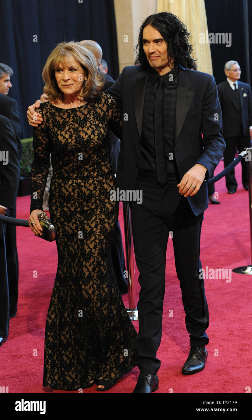 Russell Brand and his mother Barbara arrive on the red carpet for the ...