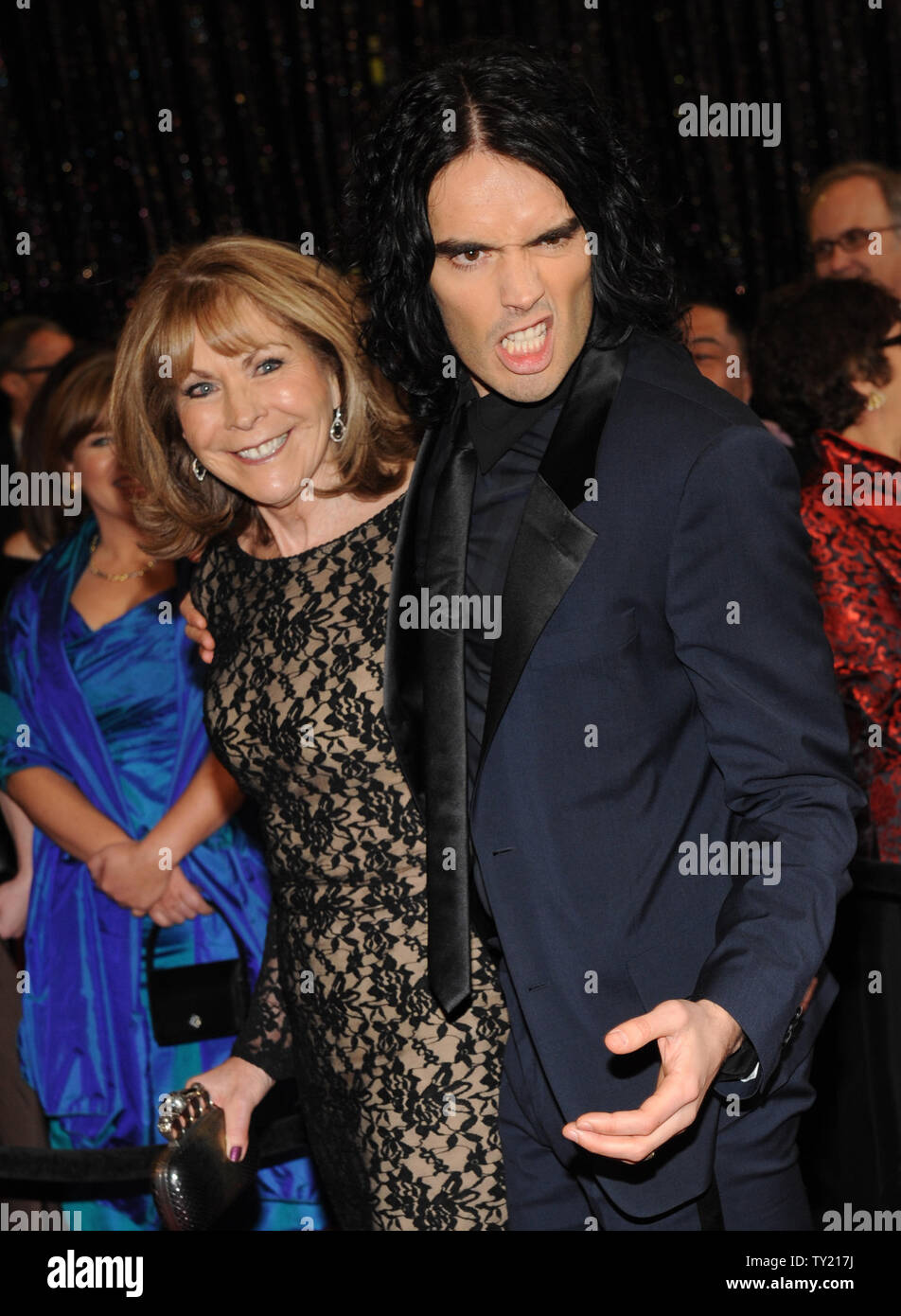 Russell Brand and his mother Barbara arrive on the red carpet for the ...