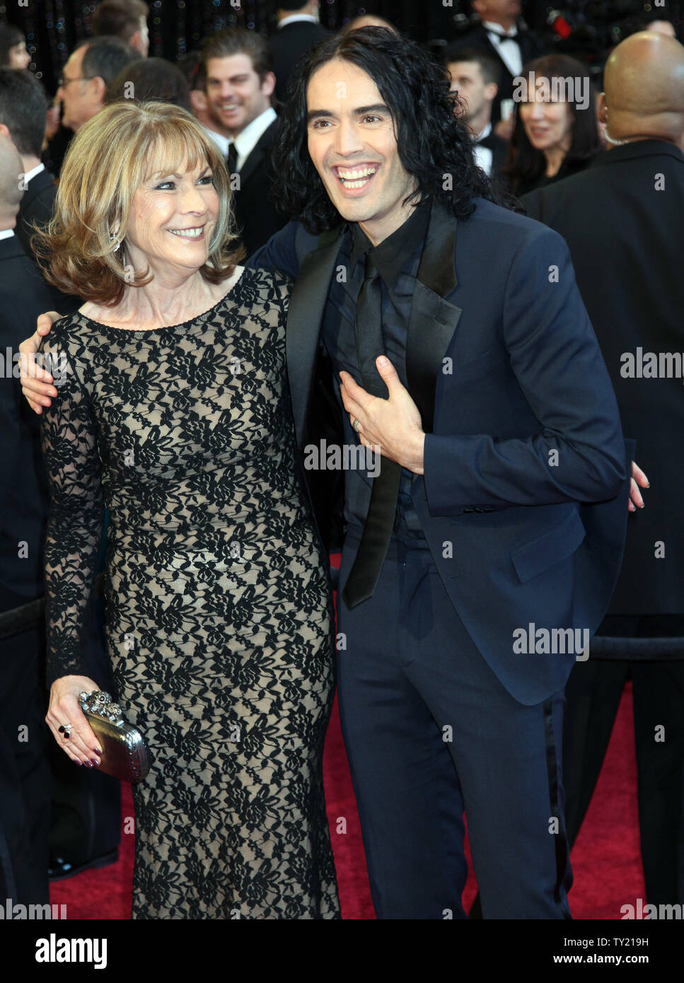 Russell Brand and his mother Barbara arrive on the red carpet for the ...