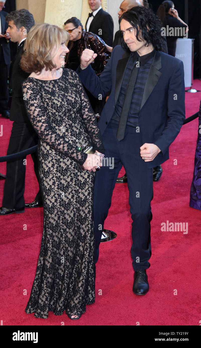 Russell Brand and his mother Barbara arrive on the red carpet for the ...