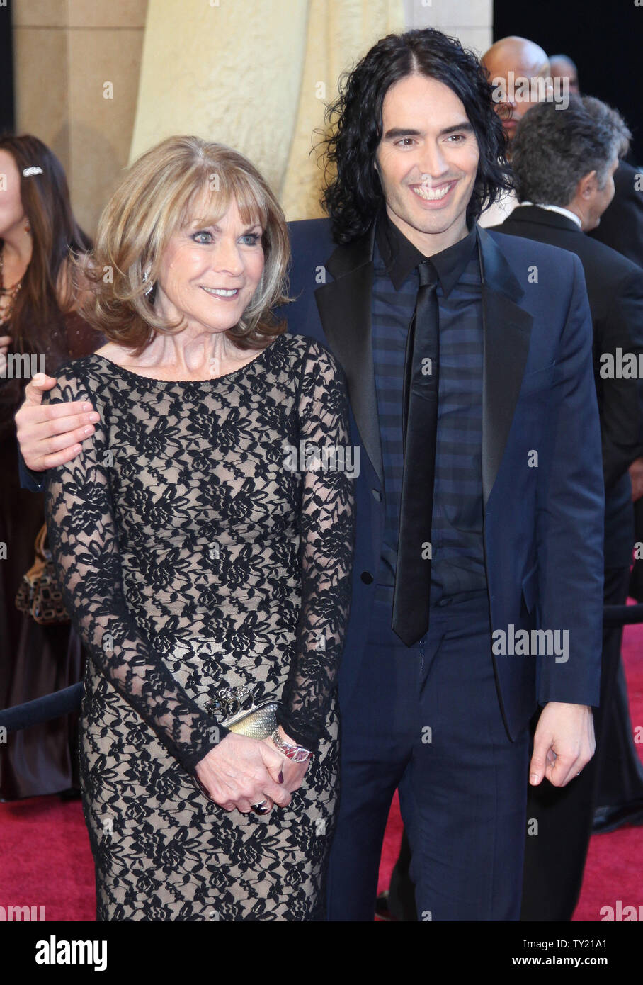 Russell Brand and his mother Barbara arrive on the red carpet for the ...
