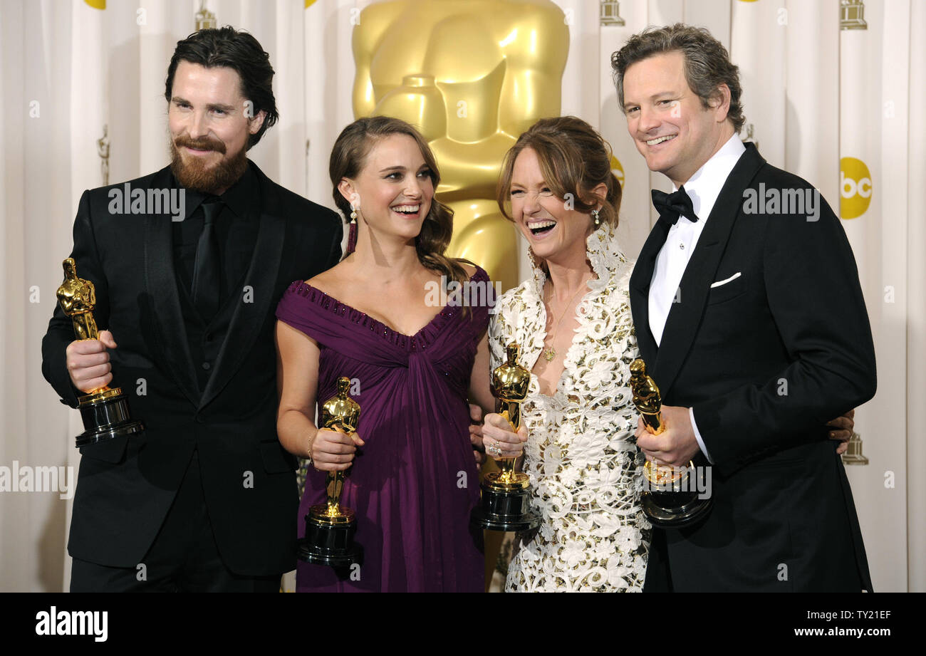 Left to right, Best Supporting Actor Christian Bale, Best Actress ...
