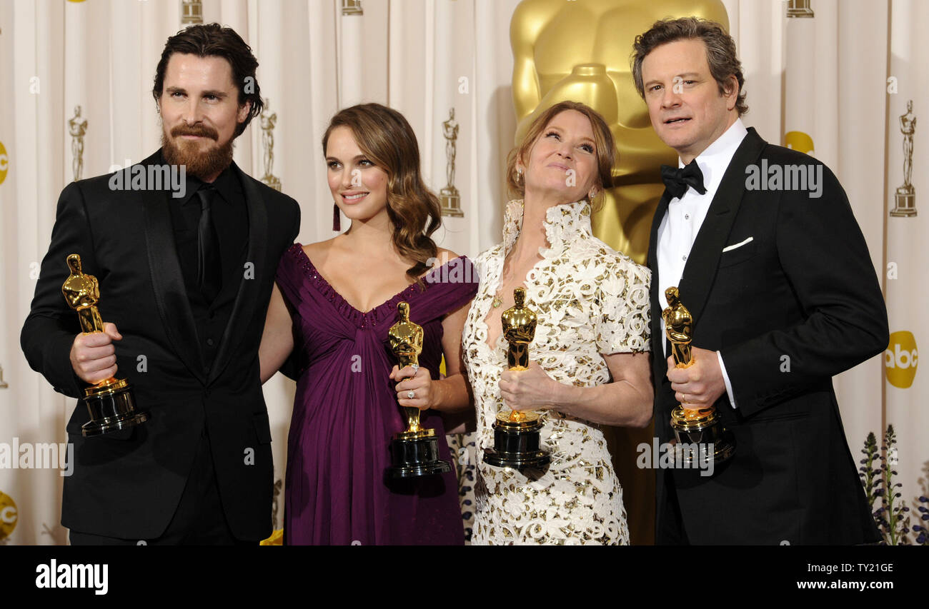 Left to right, Best Supporting Actor Christian Bale, Best Actress ...