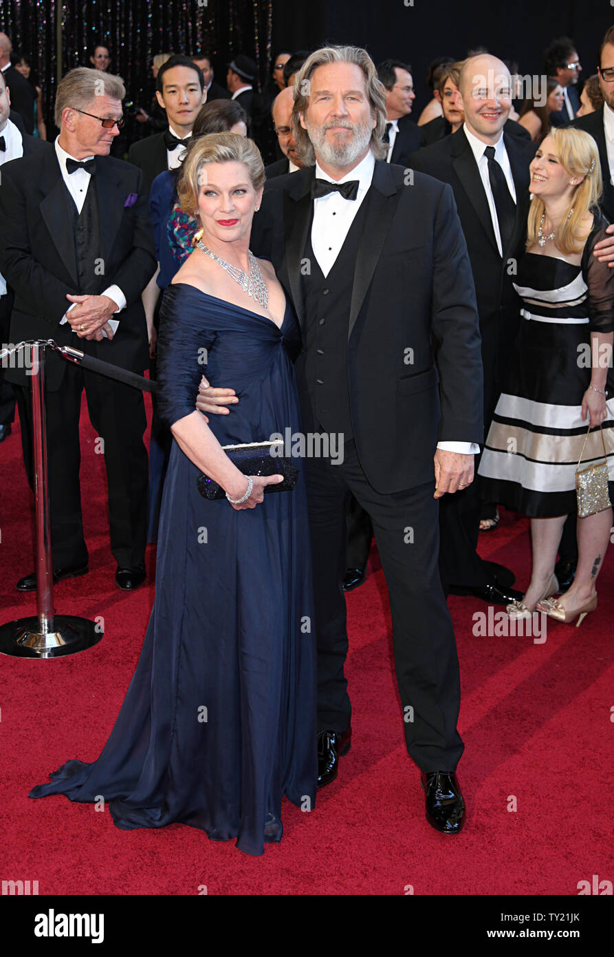Jeff Bridges and his wife Susan arrive on the red carpet for the 83rd ...