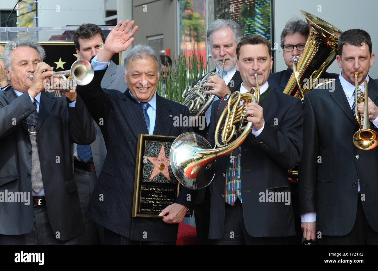 International orchestral and operatic conductor Zubin Mehta waves ...