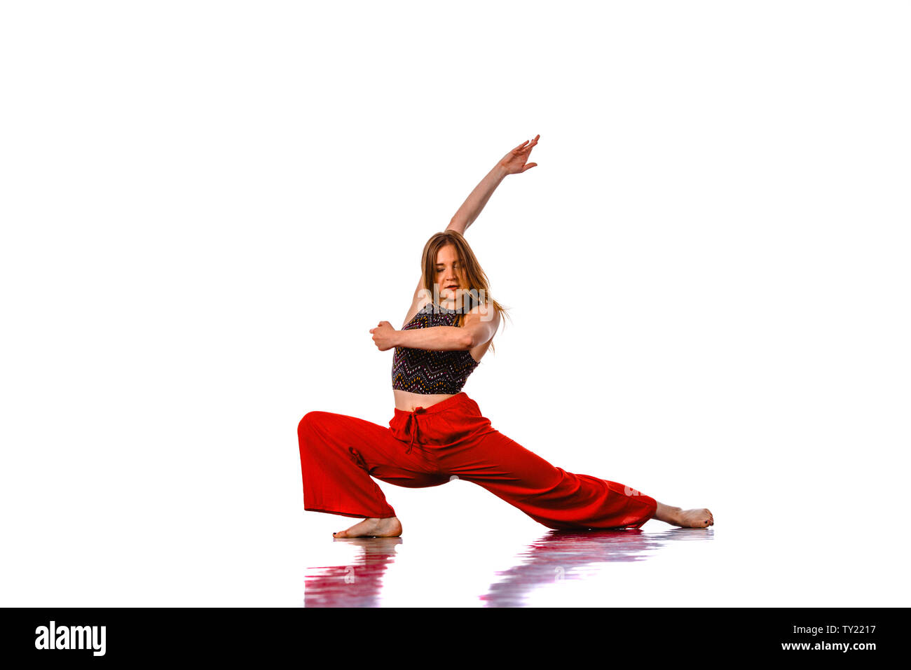 Modern girl doing break dance routine Stock Photo - Alamy