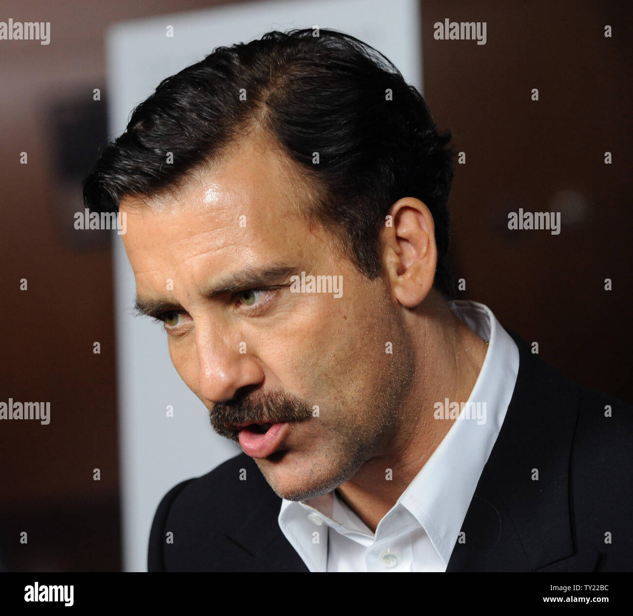 British actor Clive Owen, a cast member in the motion picture thriller ...