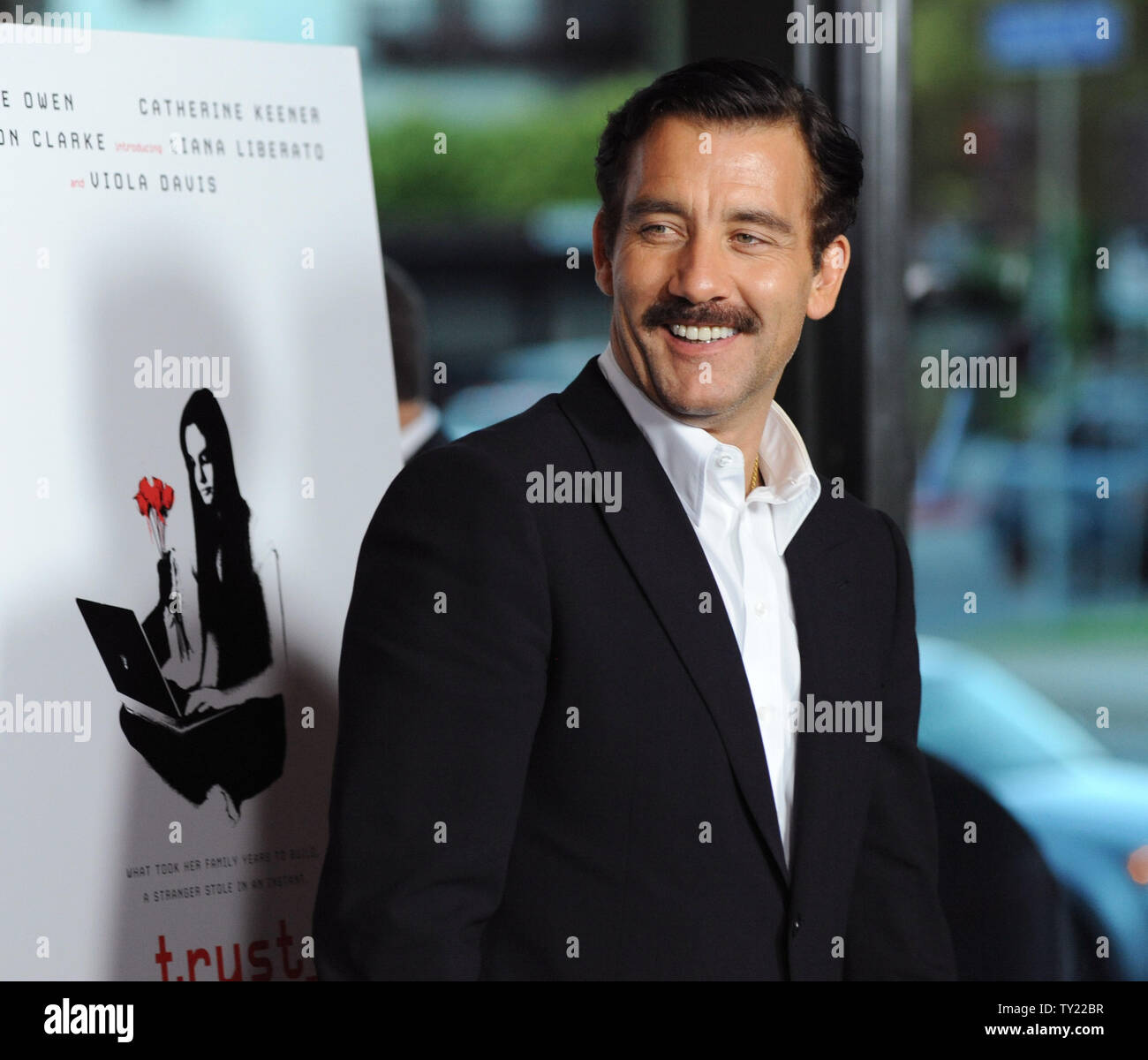 British actor Clive Owen, a cast member in the motion picture thriller ...