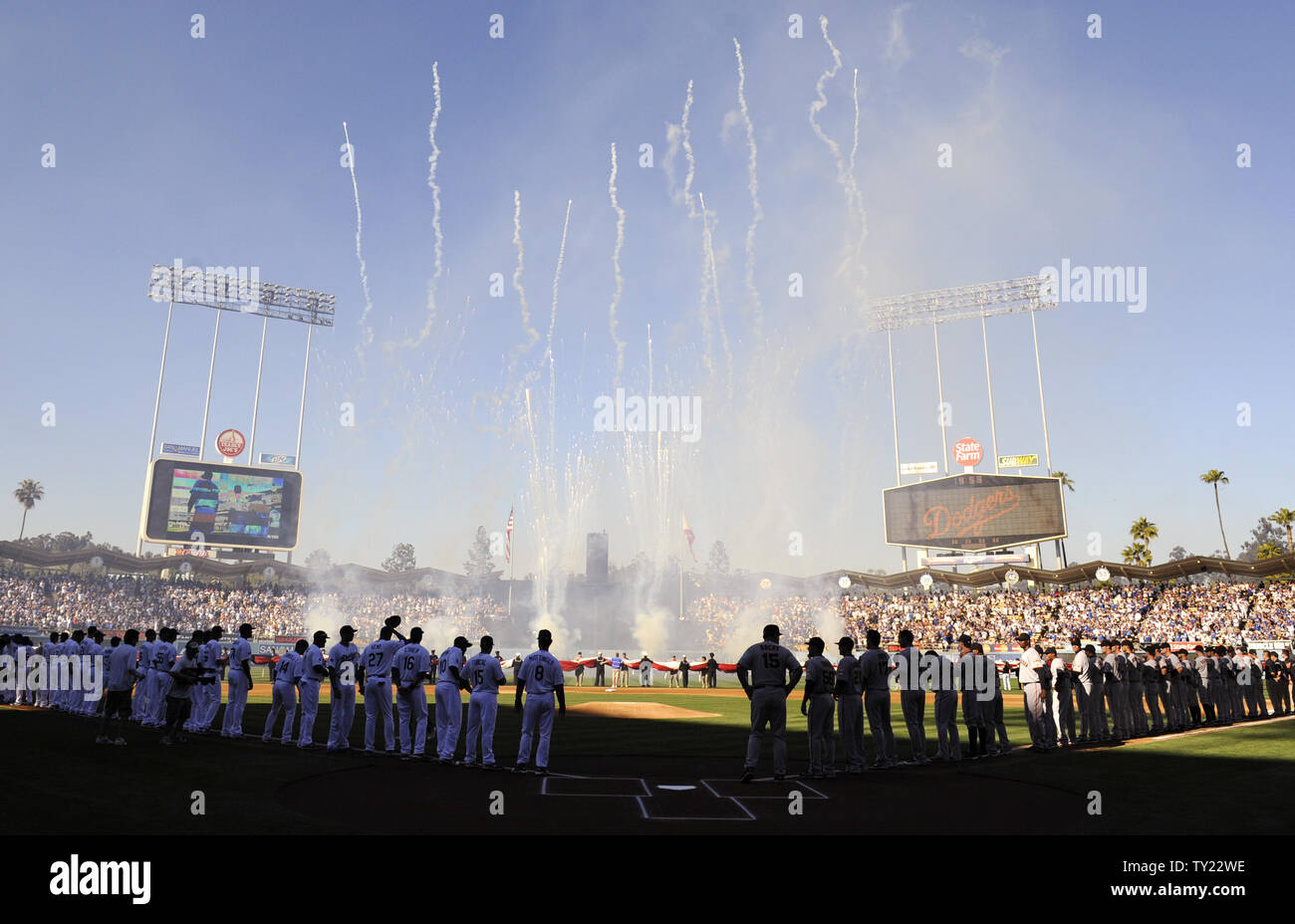Dodgers stadium with fireworks hi-res stock photography and images - Alamy