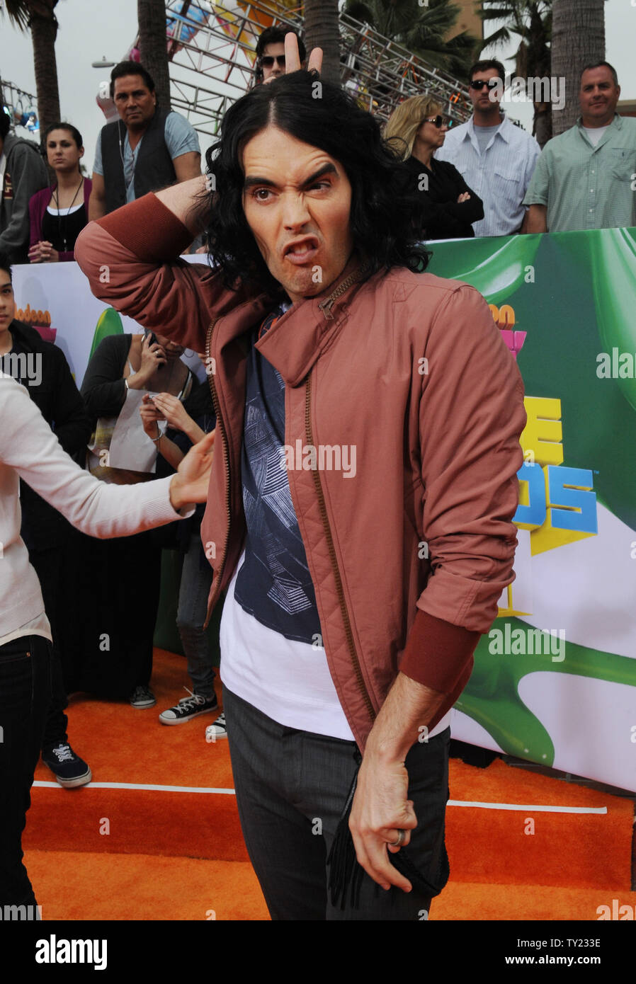 Actor Russell Brand arrives at the 24th annual Nickelodeon Kids Choice ...