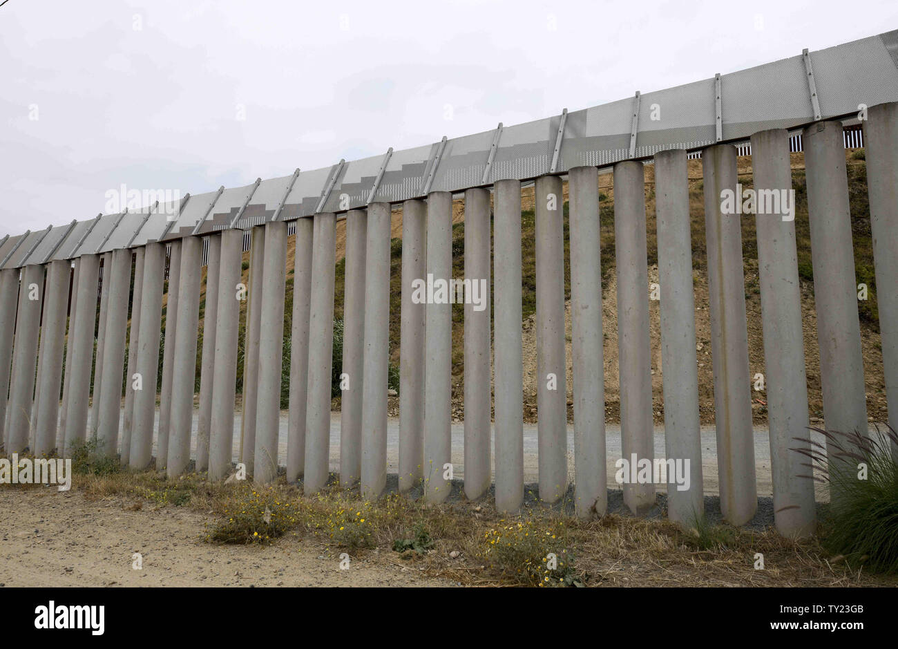 San Diego, CA, USA. 25th June, 2019. A section of double fencing sits ...