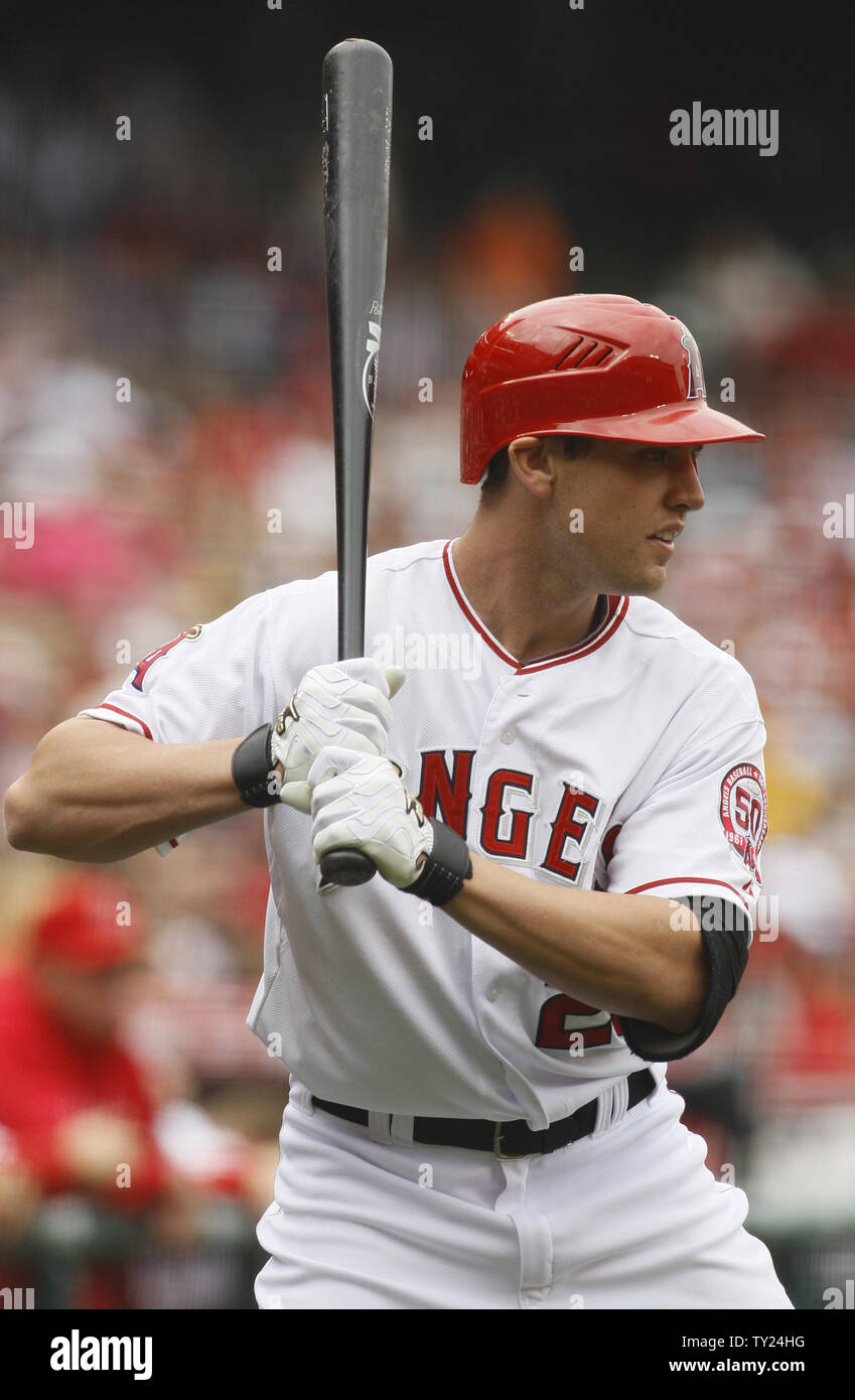 Los Angeles Angels center fielder Peter Bourjos (25) gets ready to bat ...