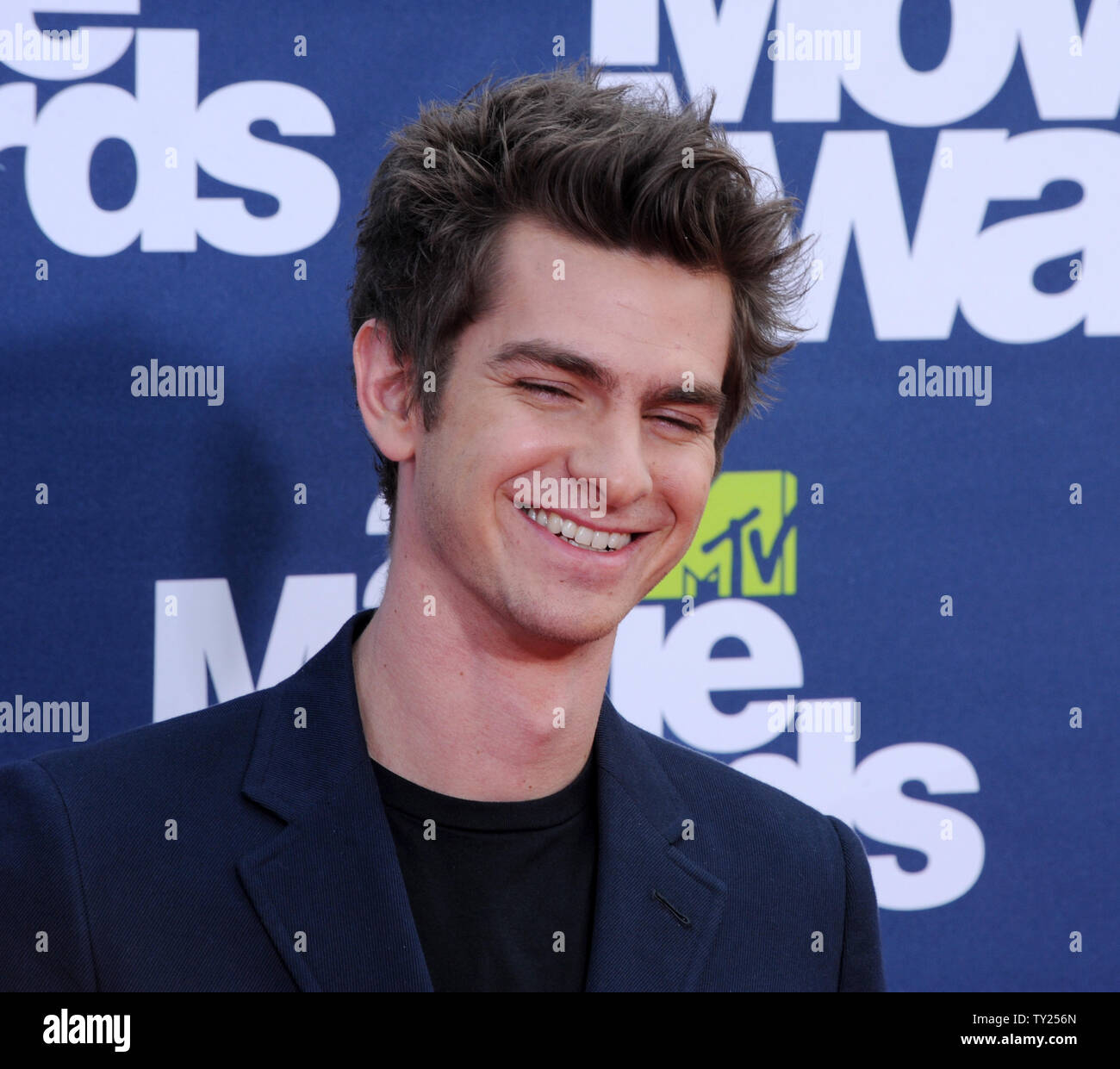 Actor Andrew Garfield arrives at the MTV Movie Awards in Los Angeles on ...
